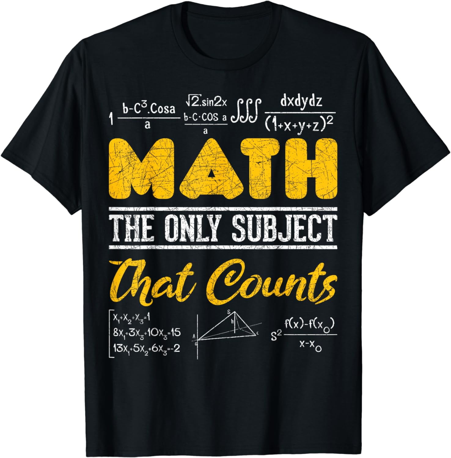 Funny Math Geek Math The Only Subject That Counts Nerd Math T-Shirt ...