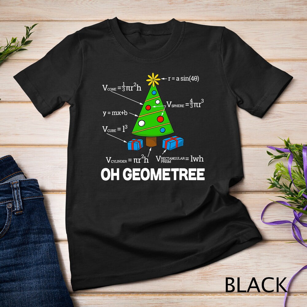 Funny Math Geometry Christmas Tree Geometree Teacher Gift Unisex T ...