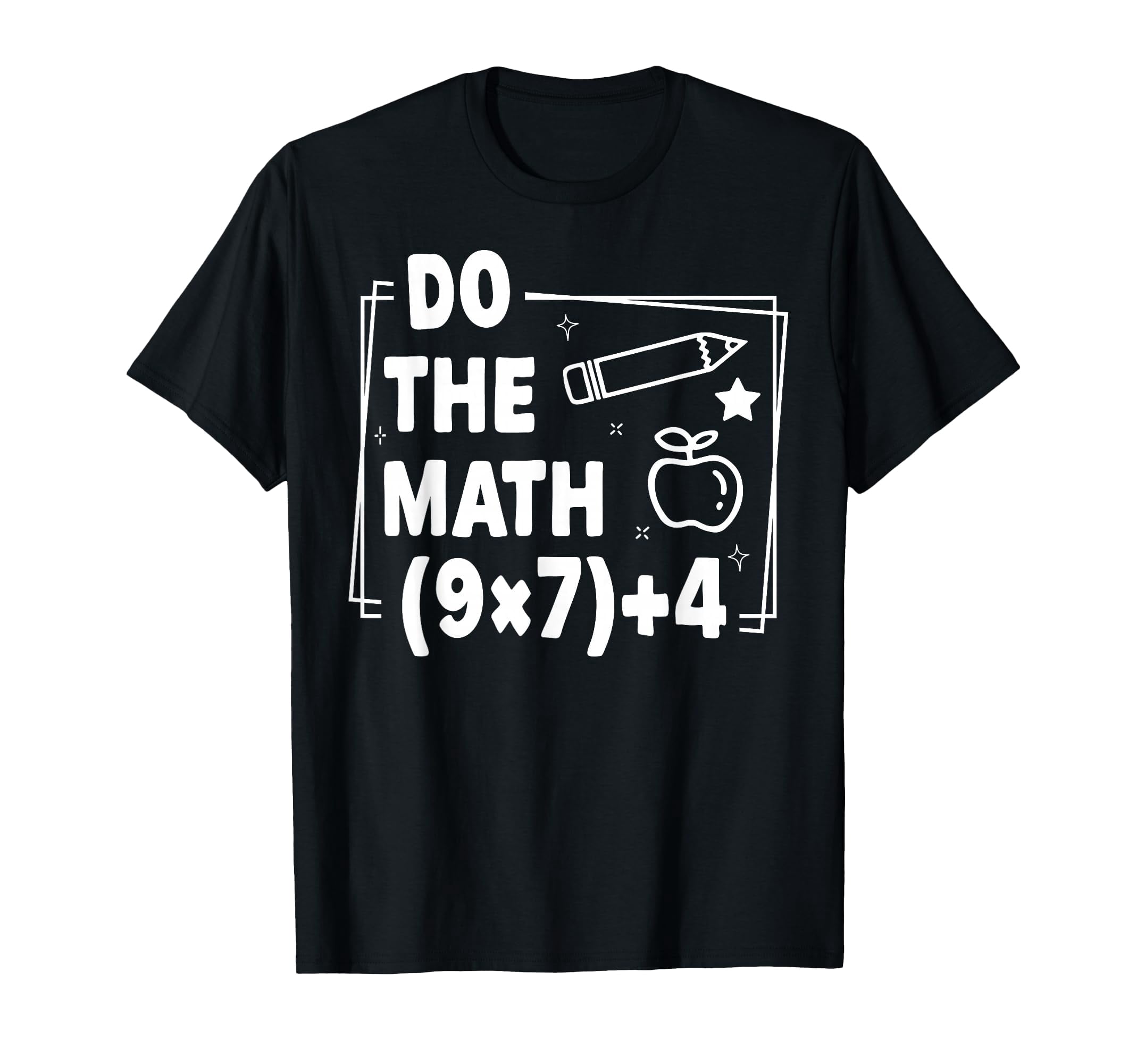 Funny Math PEMDAS Teacher Joke T-Shirt with Pencil and Apple Design for ...