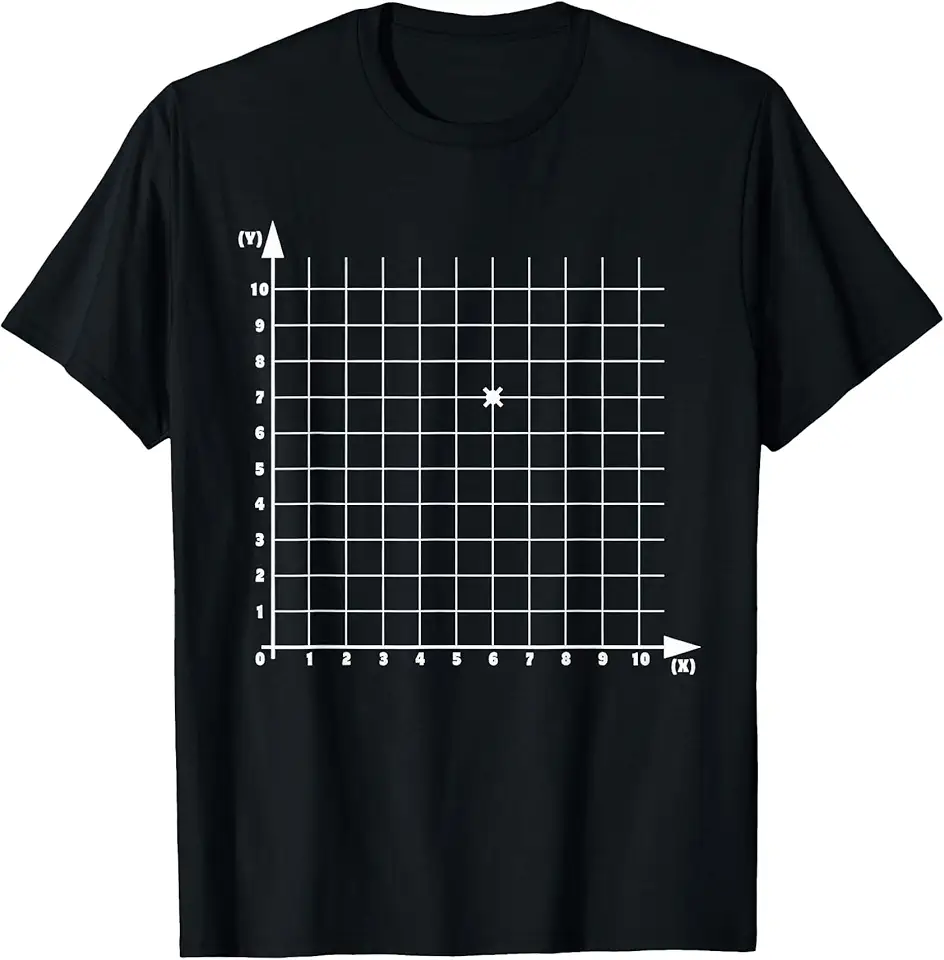 Funny Math Plot Coordinate Grid (6,7) Teacher Graphic T-Shirt - Walmart.com