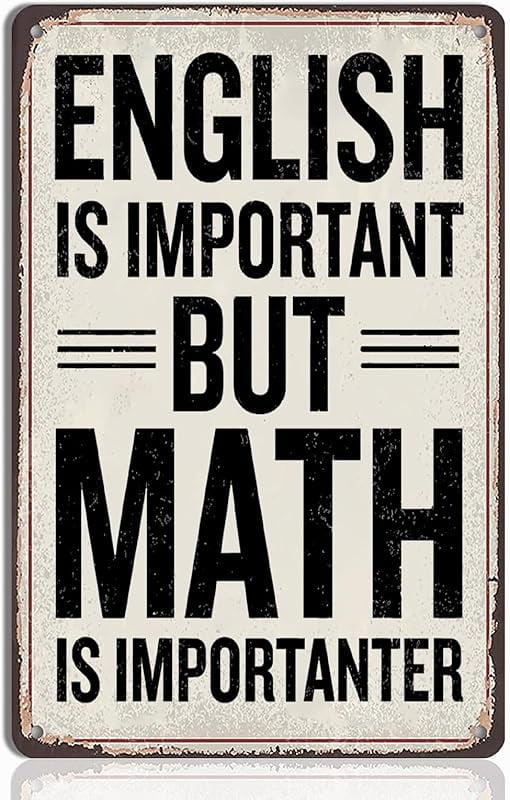 Funny Math Posters - Math Teacher Gift, Tin Sign Wall Art, Ideal Gifts ...