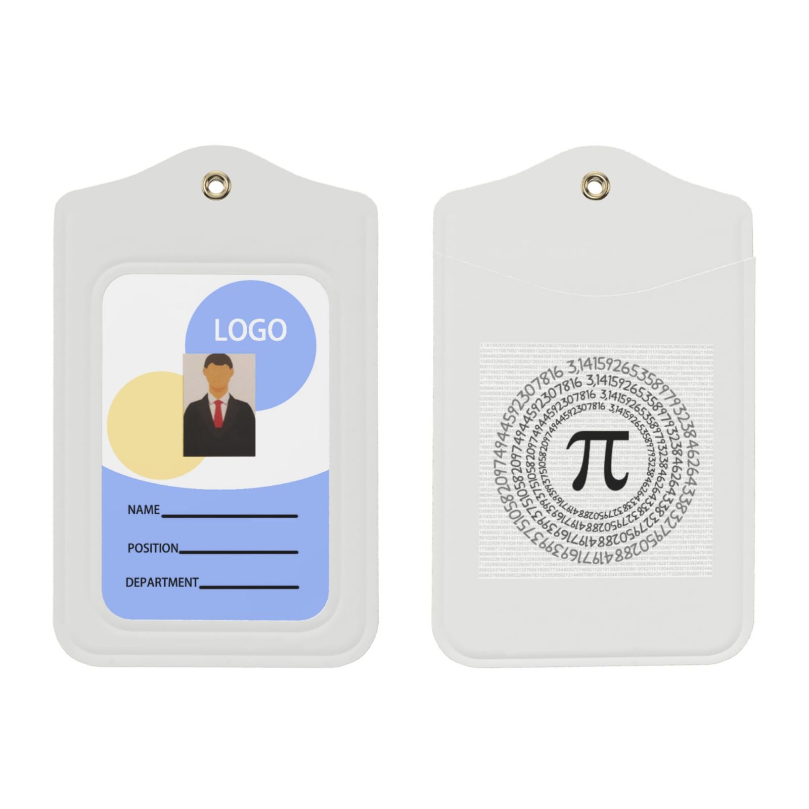 Funny Mathematical Happy Pi Day Id Card Badge Leather Holder Case ...