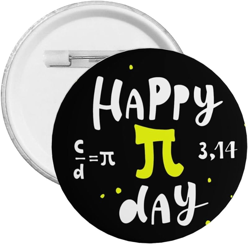 Funny Mathematical Happy Pi Day Round Button Badges For Backpacks Funny ...