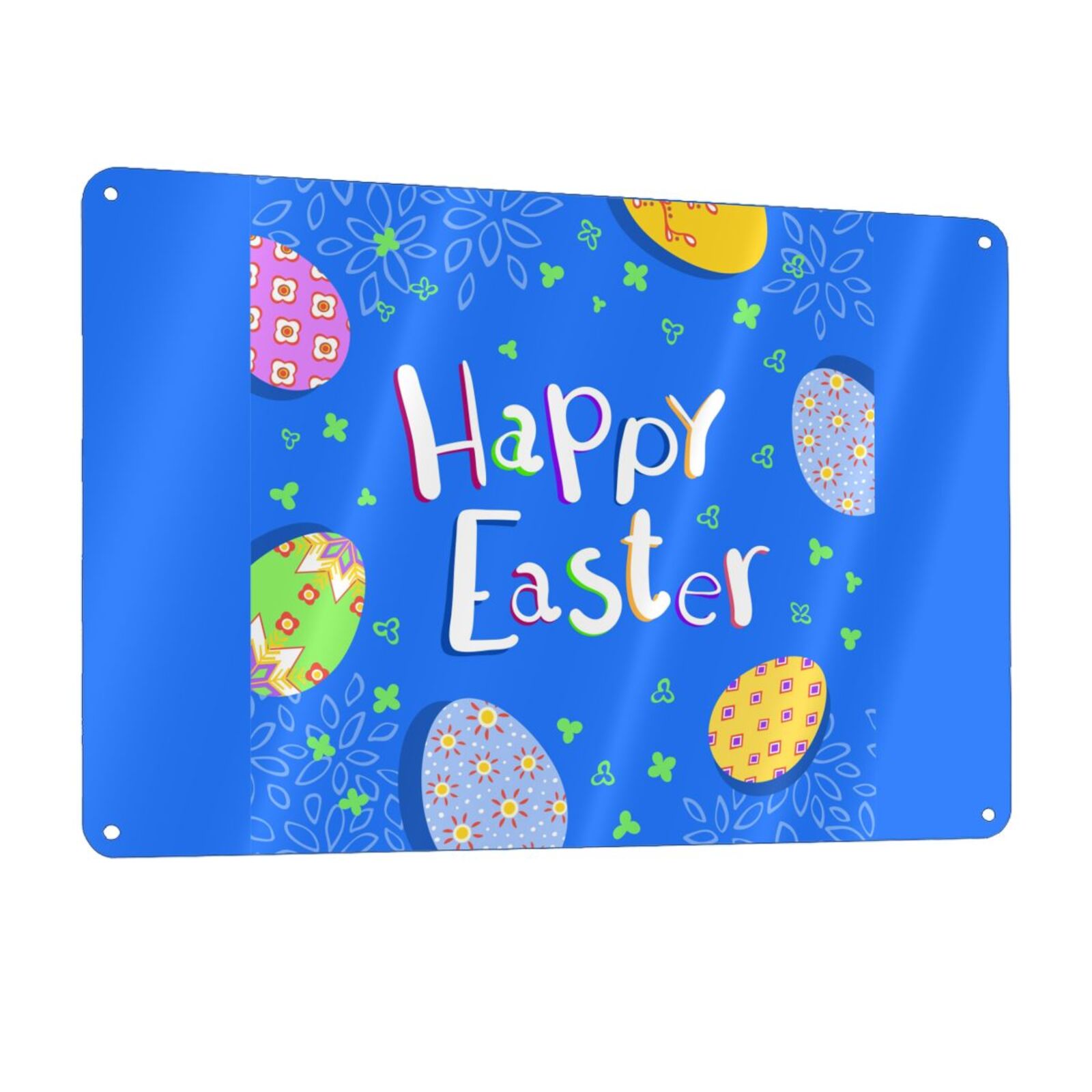 Happy Easter Colorful Easter Eggs Sign 12x8in Indoor Outdoor Metal ...