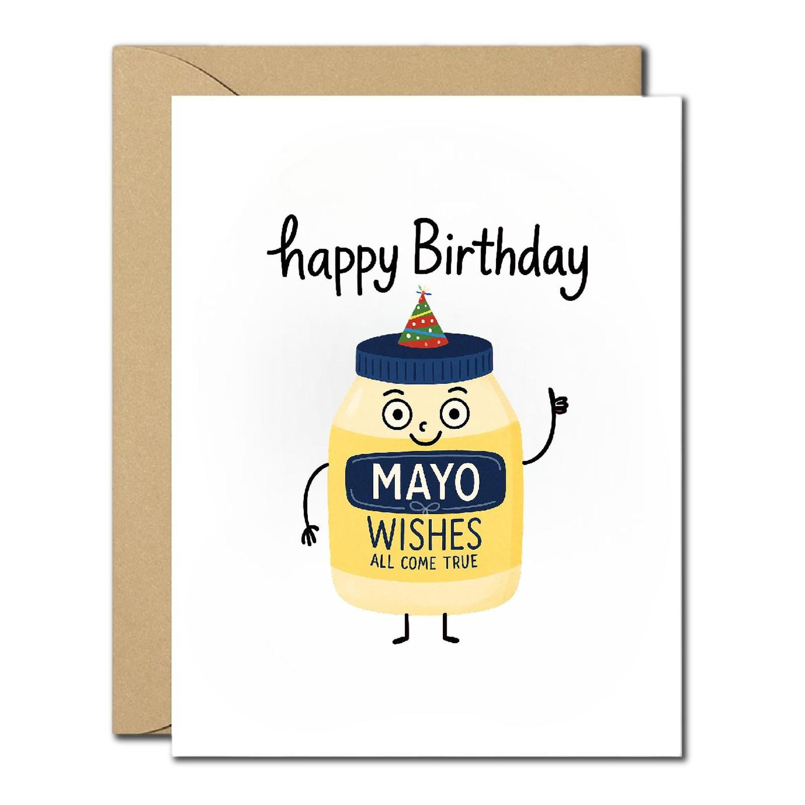 Funny Mayo Birthday Card - Mayo Wishes All Come True, Cute Food Pun ...