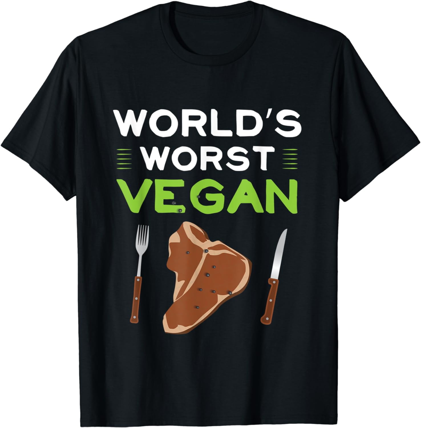 Funny Meat lovers t-shirt - World's Worst Vegan - Walmart.com