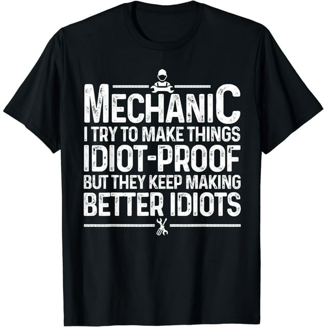 Funny Mechanic Design For Men Dad Car Garage Auto Mechanics T-Shirt ...
