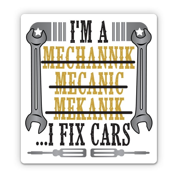 Funny Mechanic Fix Cars - 12" Vinyl Sticker Waterproof Decal - Walmart.com