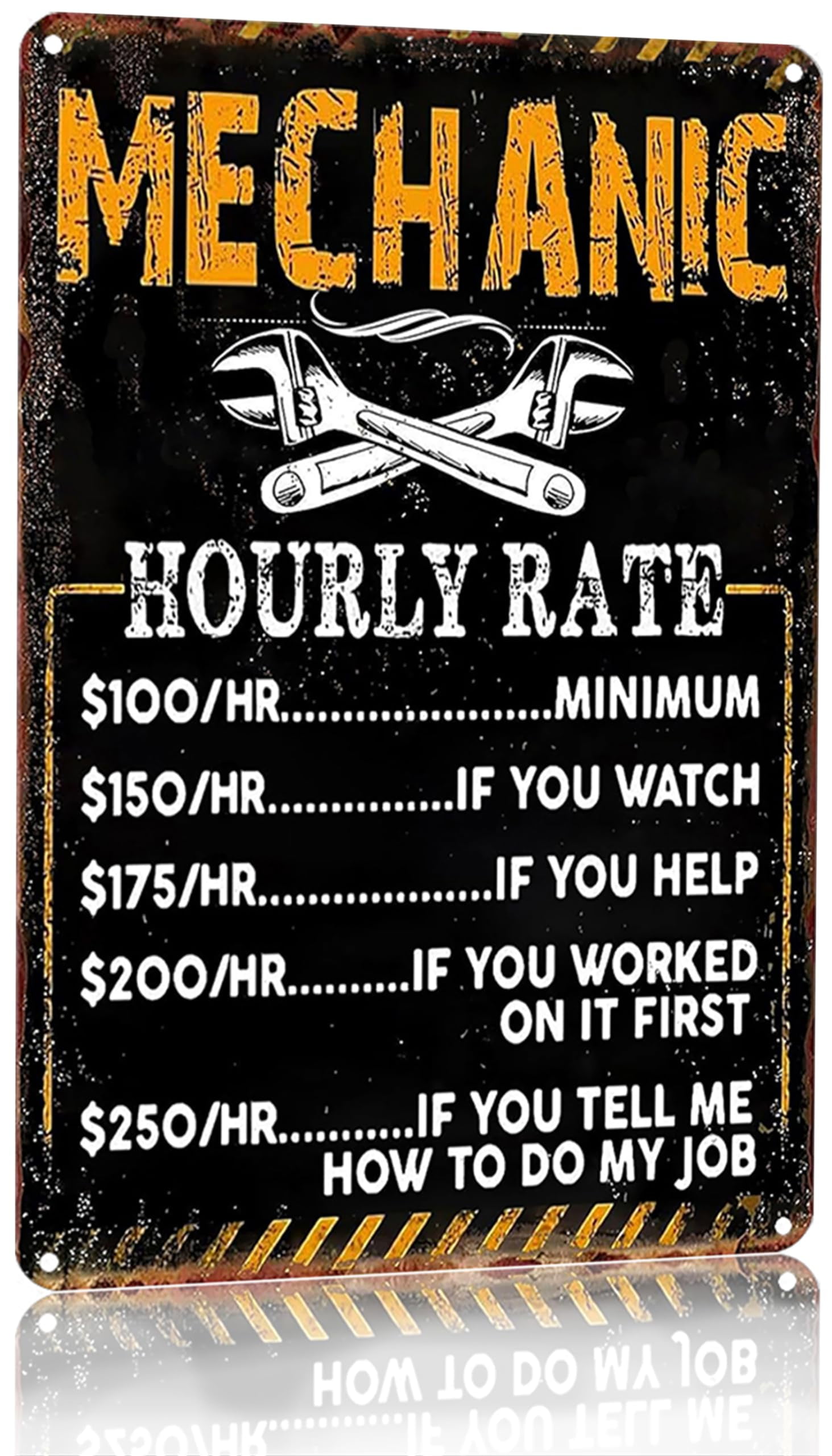 Funny Mechanic Shop Sign Mechanic Hourly Rate Reproduction Vintage ...