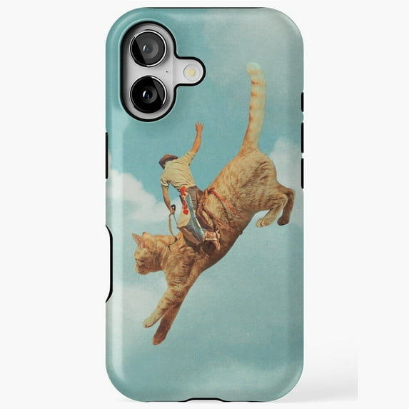 Funny Meehaw Rodeo Cat Riding a Bronc, Western Cowboy Meme P513 Phone ...