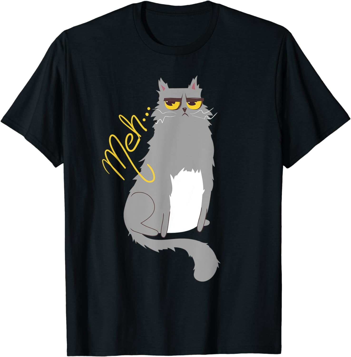 Funny Meh Cat For Cat Lovers T-Shirt - Walmart.com