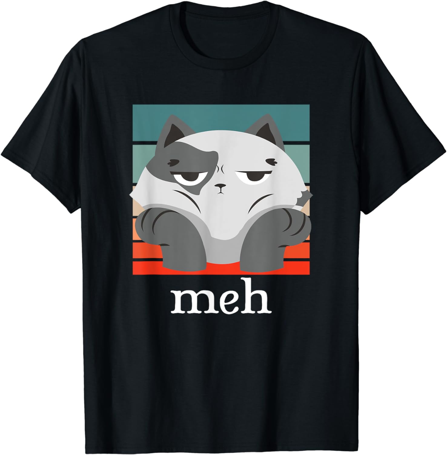 Funny Meh Cat for Cat Lovers Cool Meh Cat funny faces cat T-Shirt ...