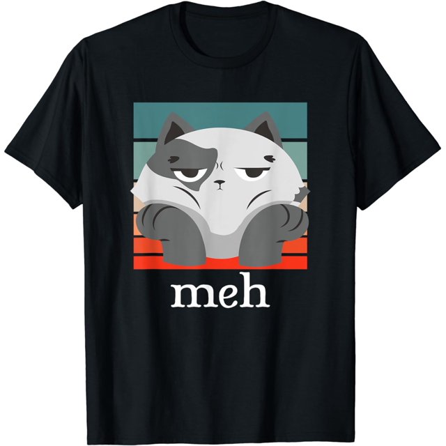 Funny Meh Cat for Cat Lovers Cool Meh Cat funny faces cat T-Shirt ...
