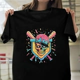 Funny Melting Ice Cream Skull on a Baseball Home Plate Graphic Art ...