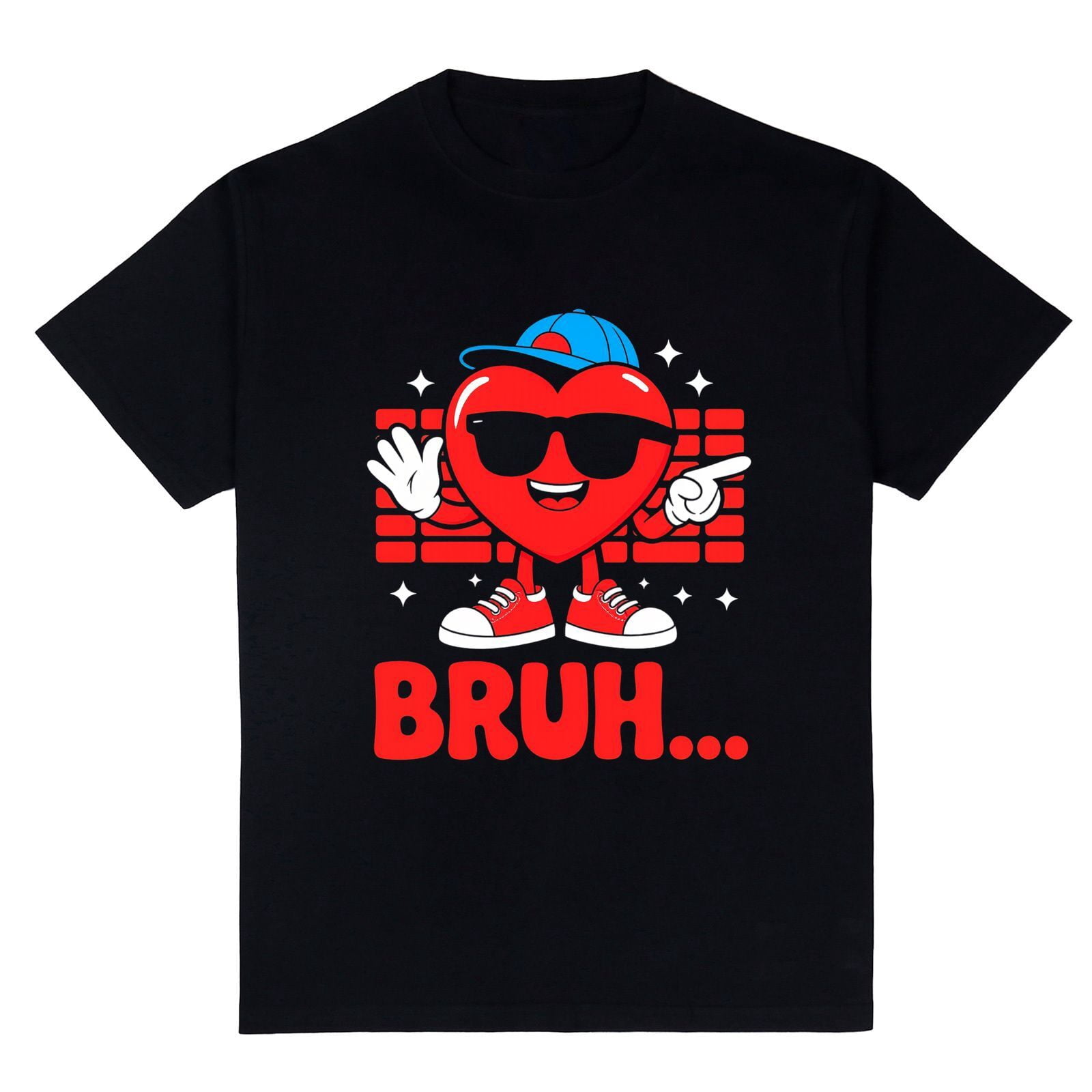 Funny Meme Bruh Valentine Groovy Heart Boy Kid T-Shirt - Walmart.com