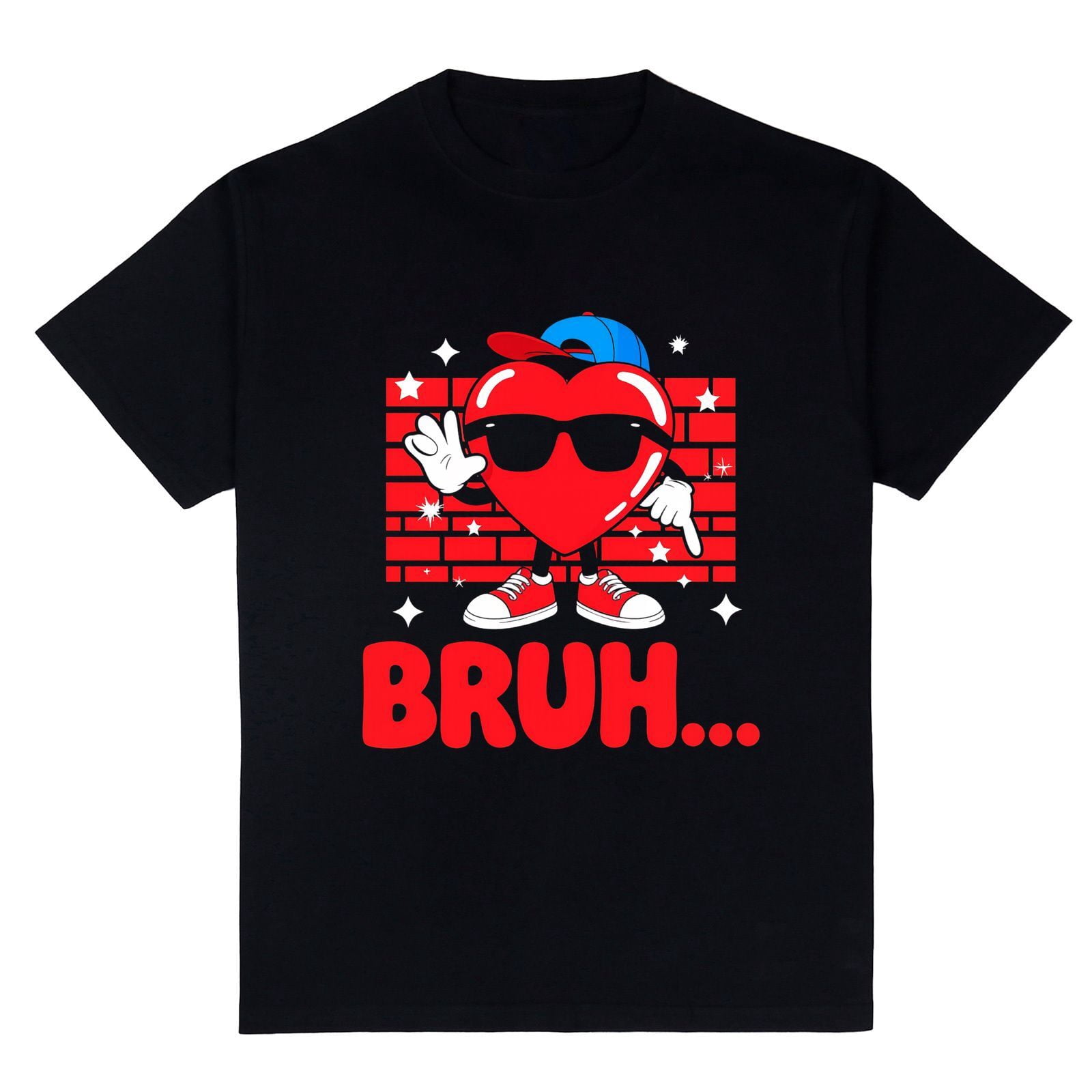 Funny Meme Bruh Valentine Groovy Heart Boy Kid T-Shirt - Walmart.com