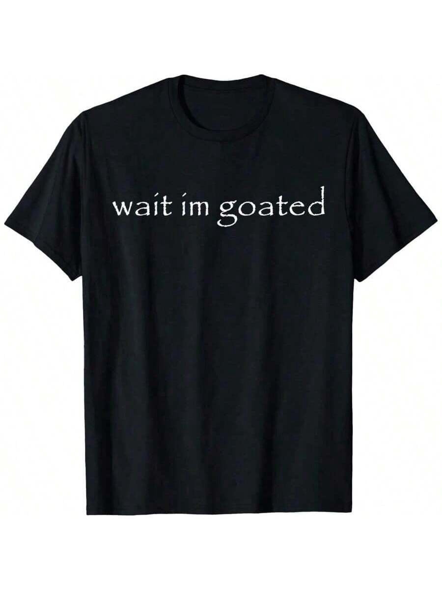 Funny Meme Men's T-Shirt "Wait I'm Goated" Vintage Graphic Tee, 220g ...