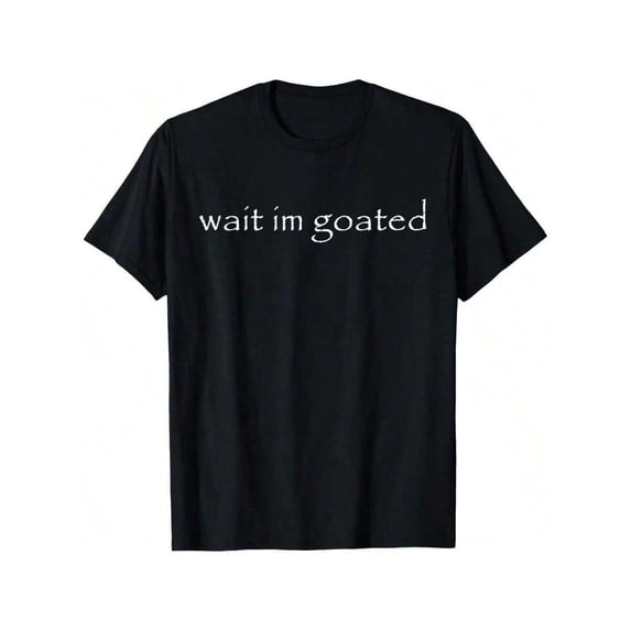 Funny Meme Men's T-Shirt "Wait I'm Goated" Vintage Graphic Tee, 220g ...