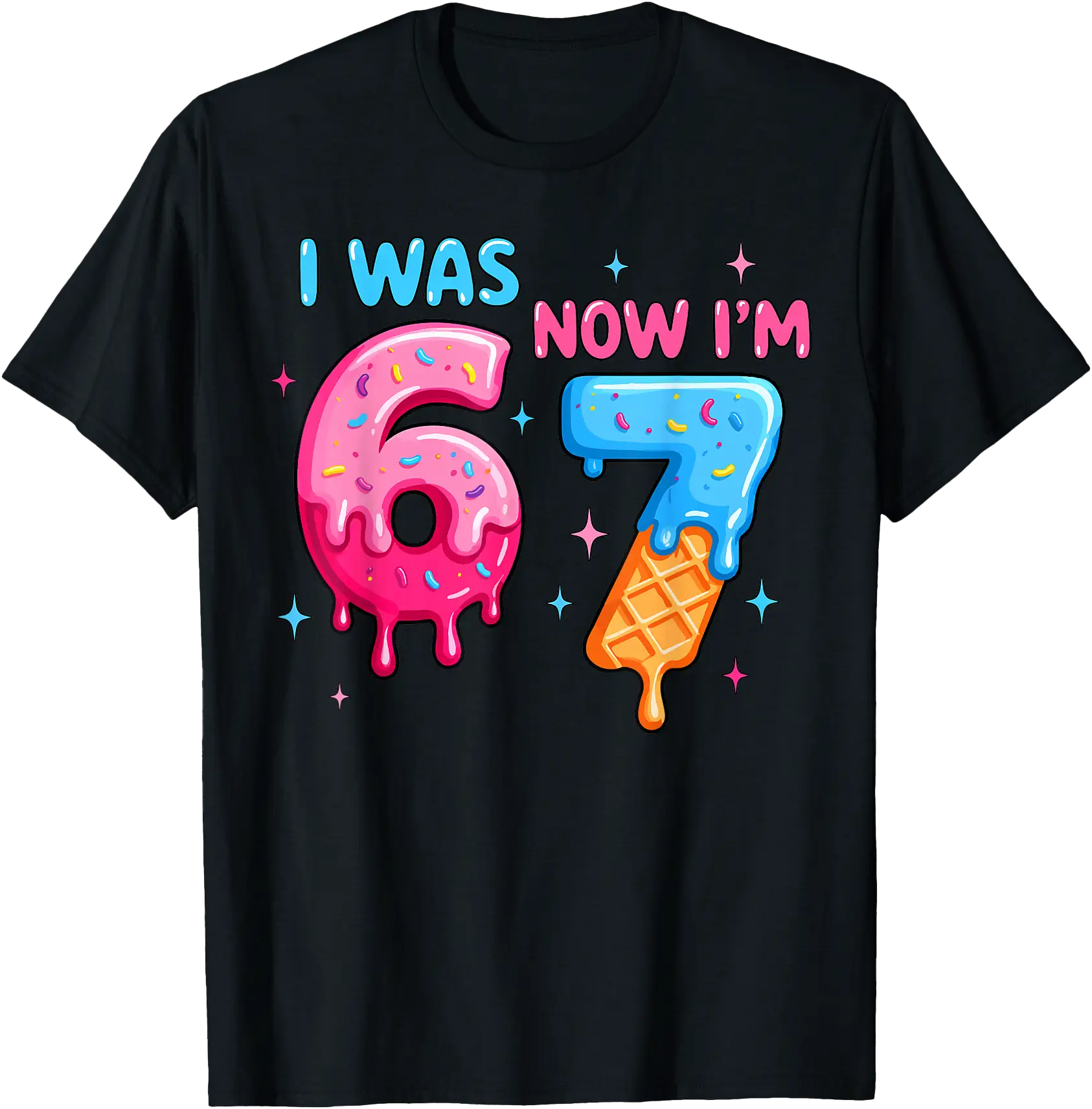 Funny Meme Six Seven Baseball T-Shirt for 7th Birthday Celebration with ...