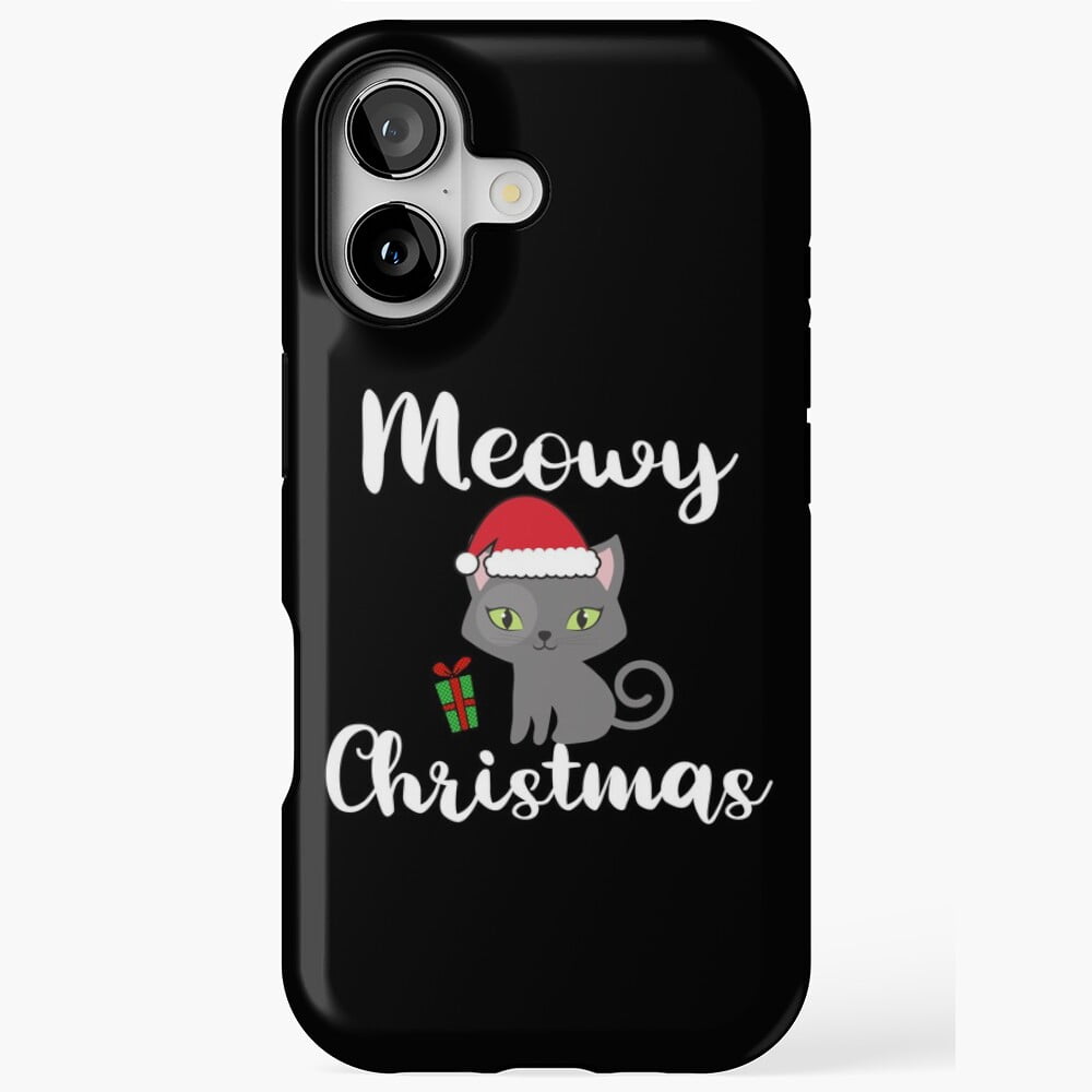 Funny Meowy Christmas Cat Protective Case for iPhone 11 12 13 14 15 16 ...