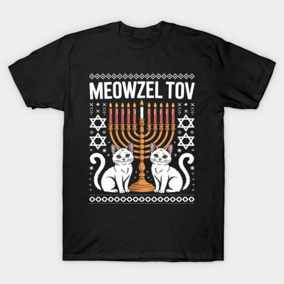 Funny Meowzel Tov Chanukah Jewish Cat Owner Funny Hanukkah Artwork ...