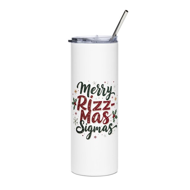 Funny Merry Rizzmas Xmas Gen Alpha Christmas Skinny Slim Tumbler, Merry ...