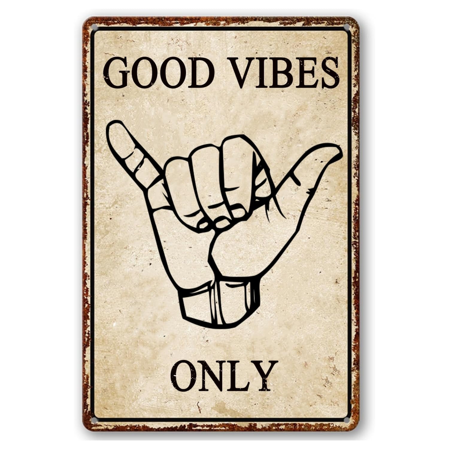 Funny Metal Aluminum Sign Good Vibes Only Sign Vintage Road Signs Beach ...