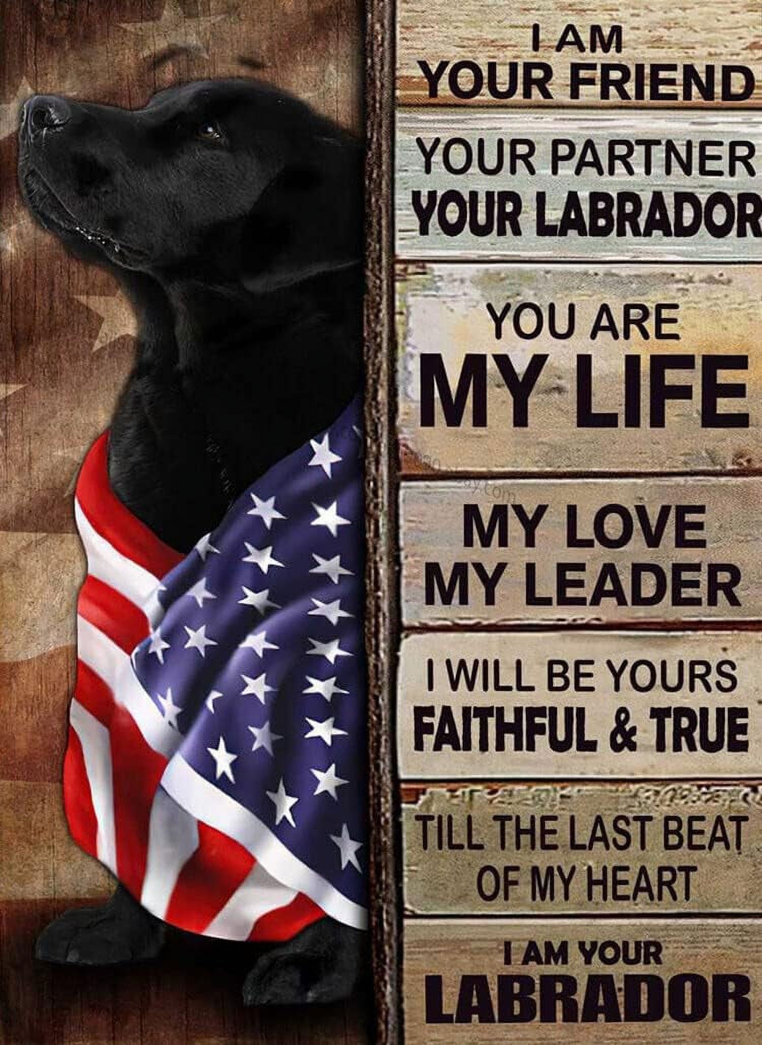 Funny Metal Sign American Dog, Black Labrador Dog - I Am Your Friend ...