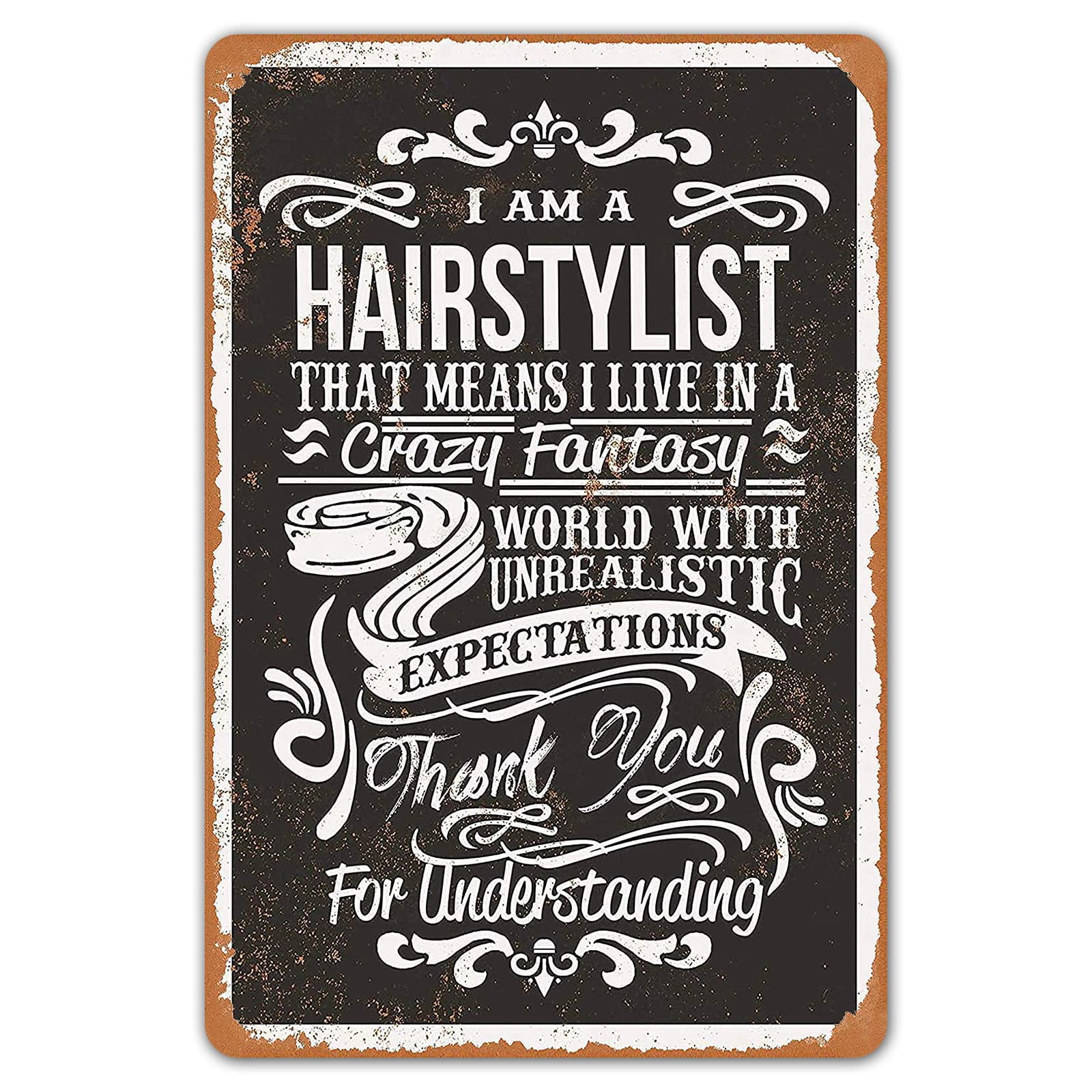 Funny Metal Sign Crazy Hair Stylist Retro Decor Tin Signs Size: 16 x 12 ...