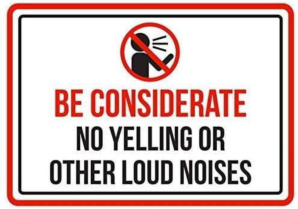 Funny Metal Signs Be Considerate No Yelling Or Other Loud Noises Pool ...