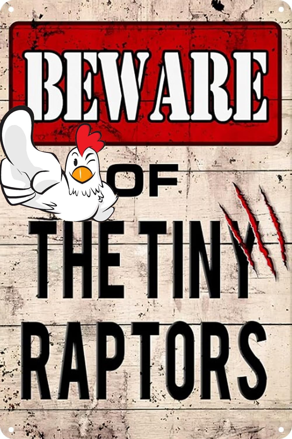 Funny Metal Signs for Chicken Coop Farm, Tin Signs Chicken Signs Beware ...