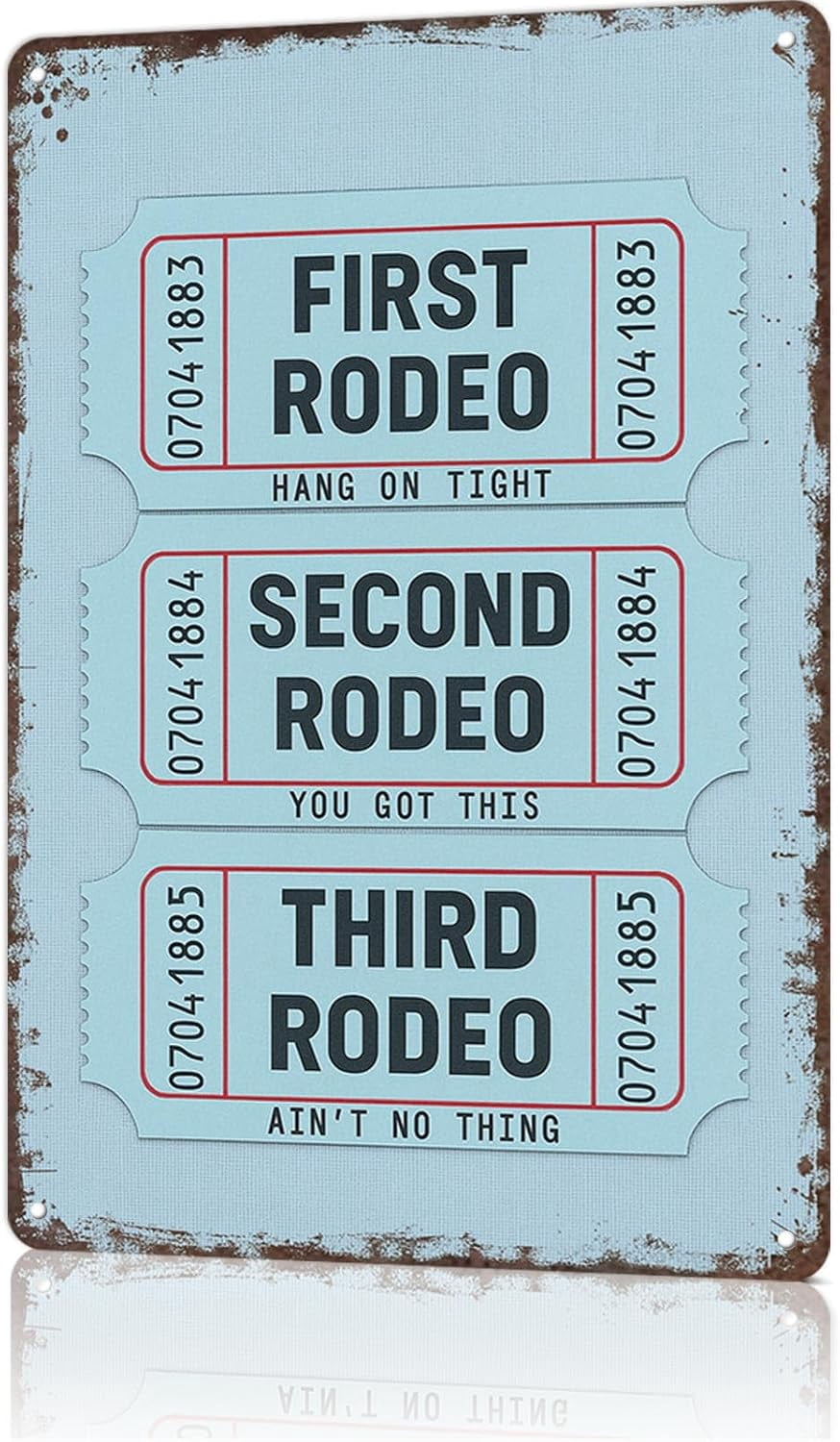 Funny Metal Signs First Rodeo Ticket Stub Posters Kawaii Anime Wall Art ...