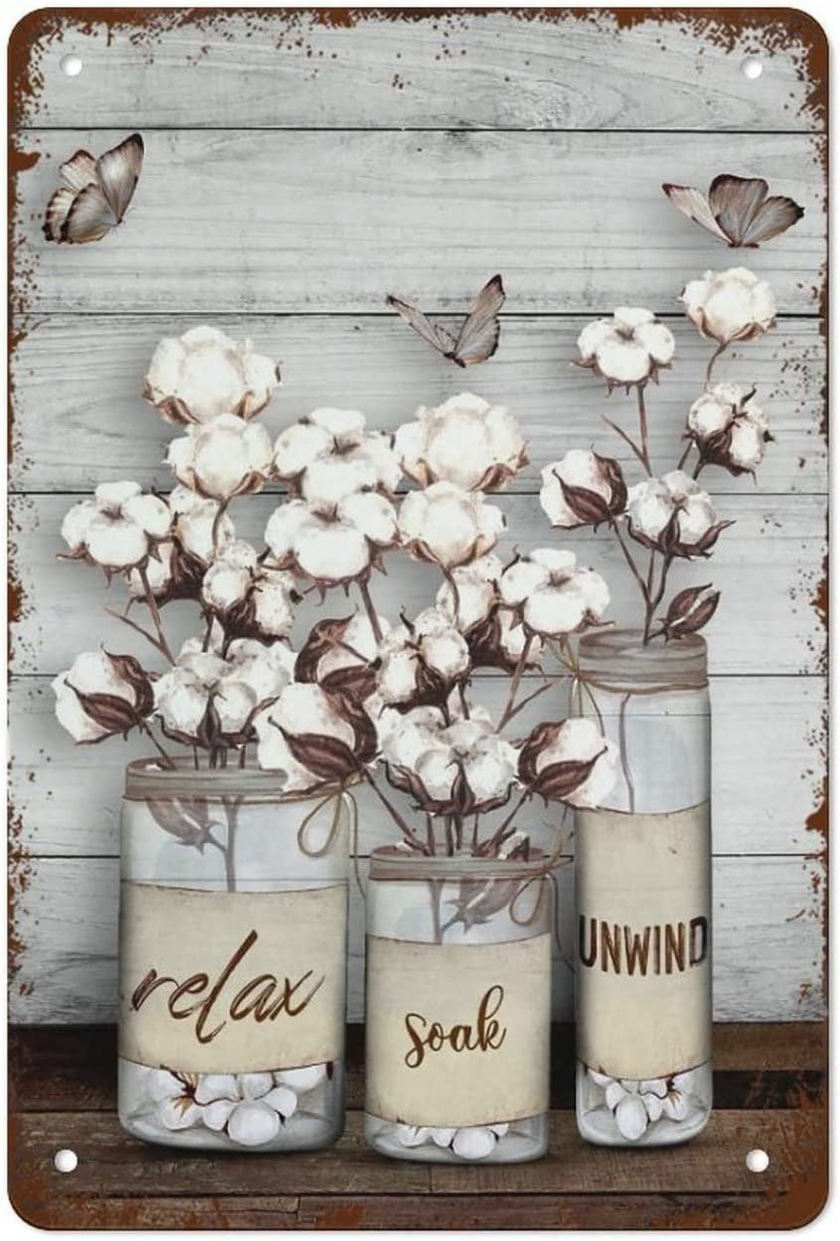 Funny Metal Signs Relax Soak Unwind Signs Farmhouse Bathroom Wall Decor ...