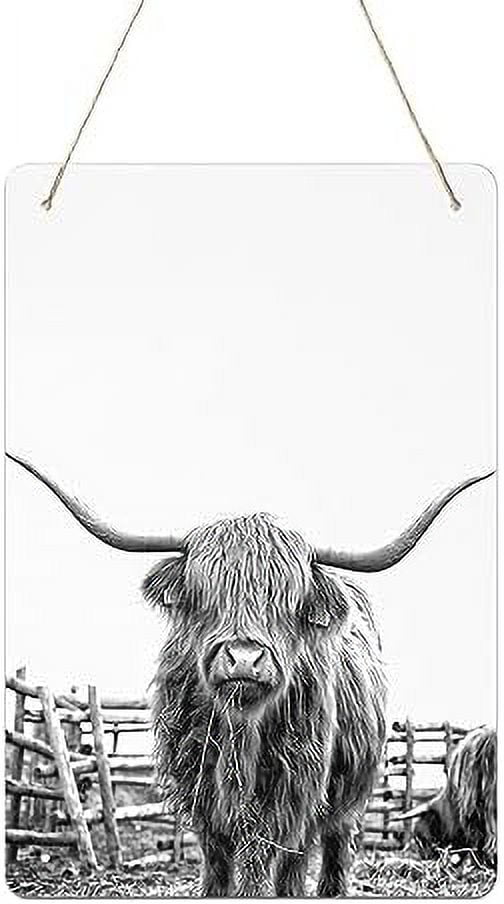 Funny Metal Signs Sturdy Decorative Tin Painting Sign Animal Yak Cows ...