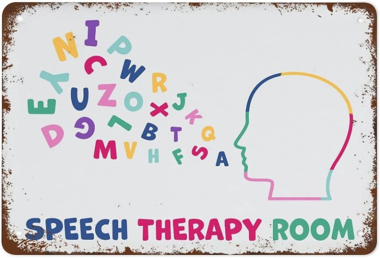 Funny Metal Signs for Women Speech Therapy Room Sign, Bright Speech ...