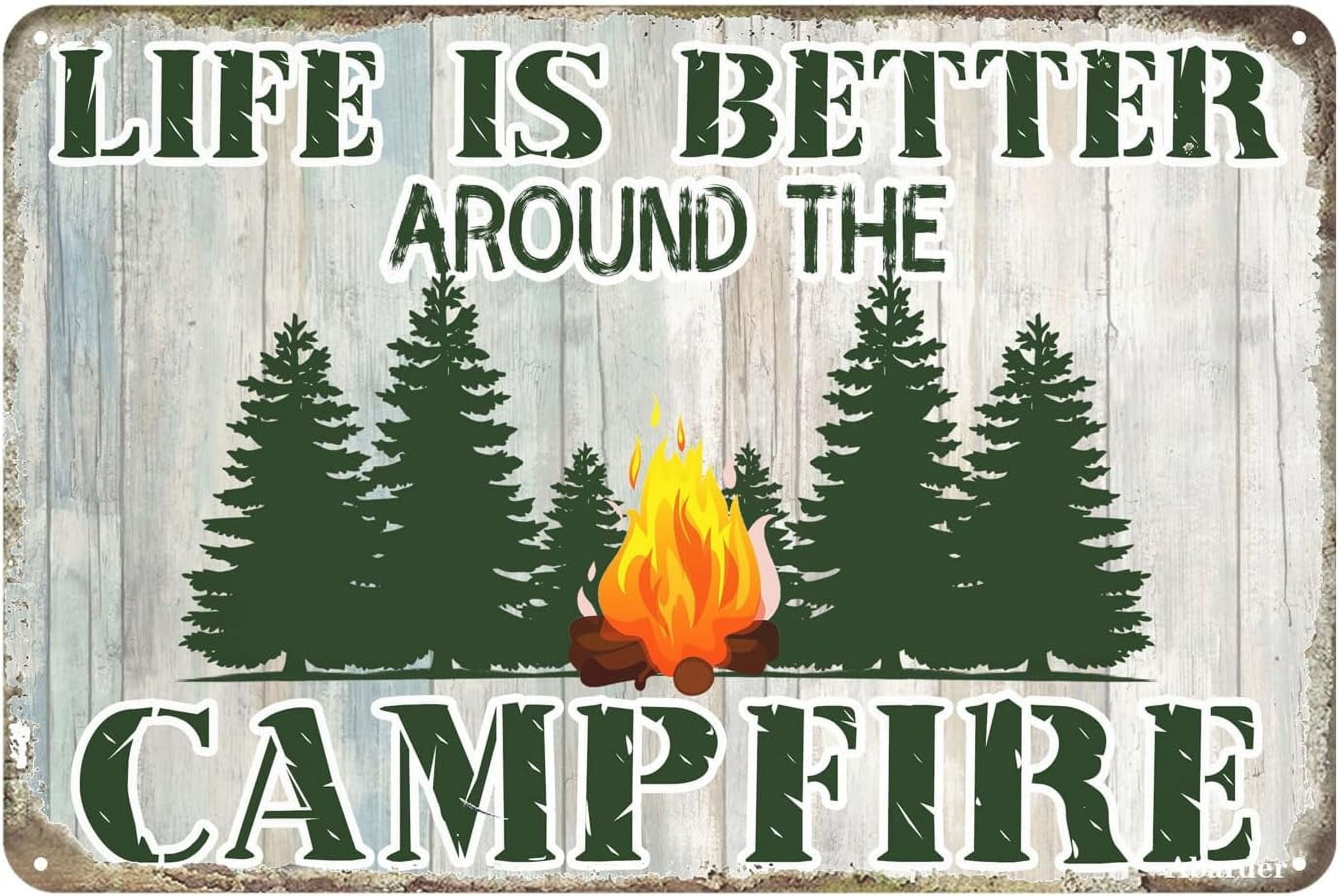 Funny Metal Tin Sign Campsite Wall Decor Farmhouse Rustic Camping Signs ...