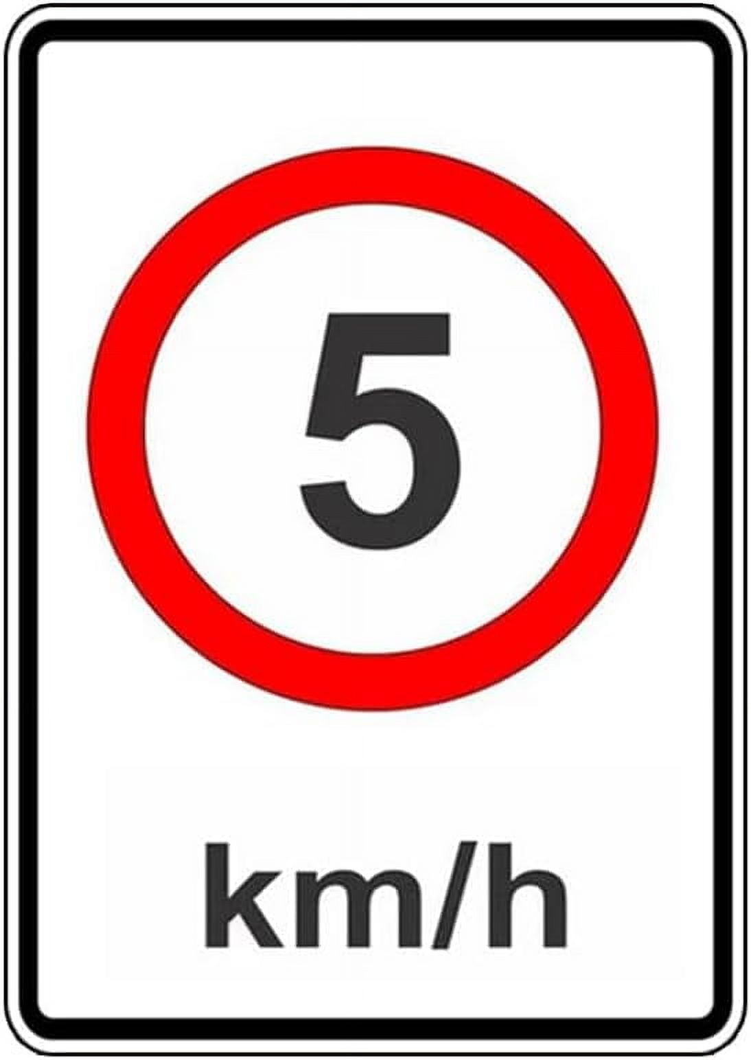 Funny Metal Tin Sign Caution 10 Km/H In Roundel Traffic Sign Metal Slow ...