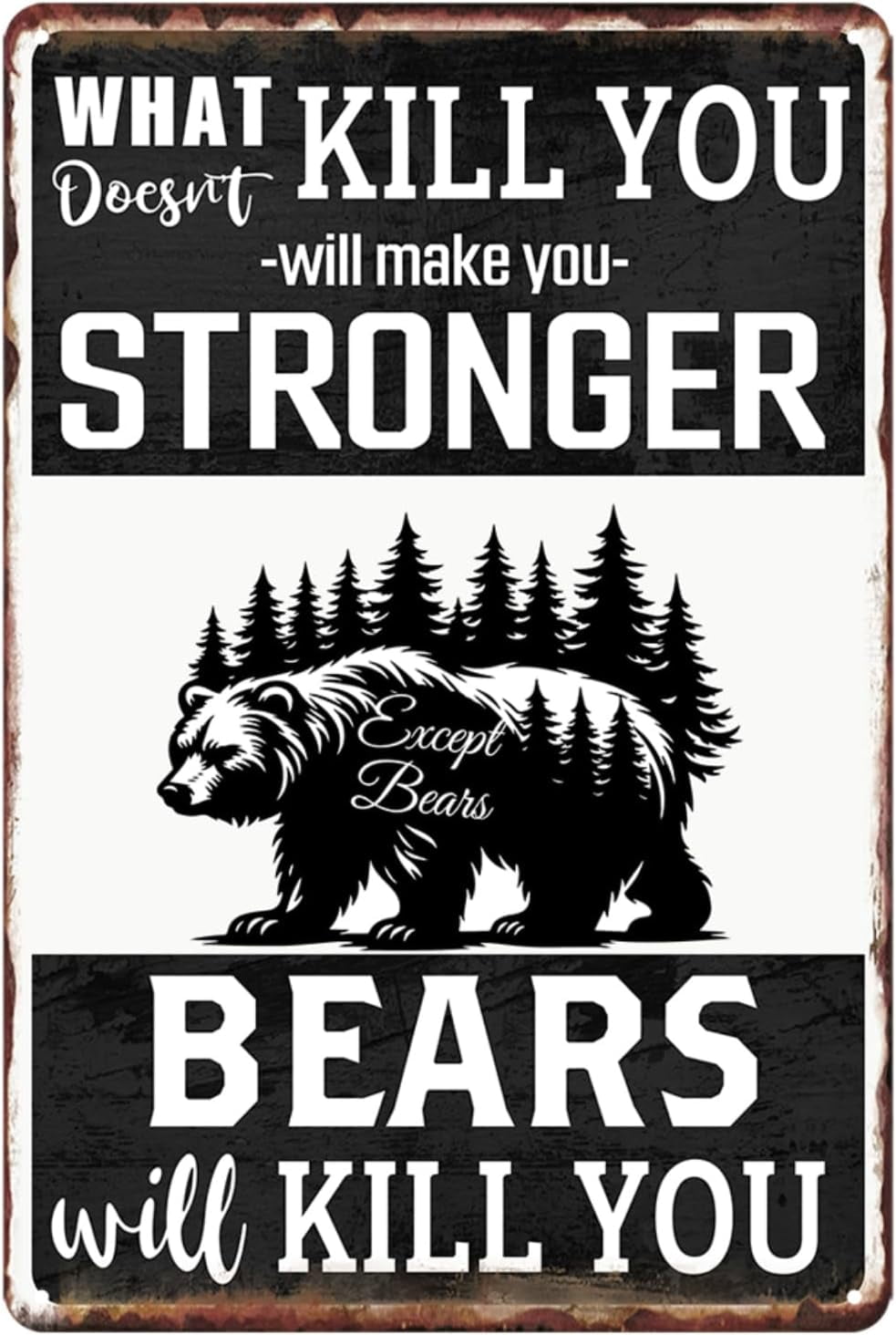 Funny Metal Tin Sign What Doesn't Kill You Will Make You Stronger ...