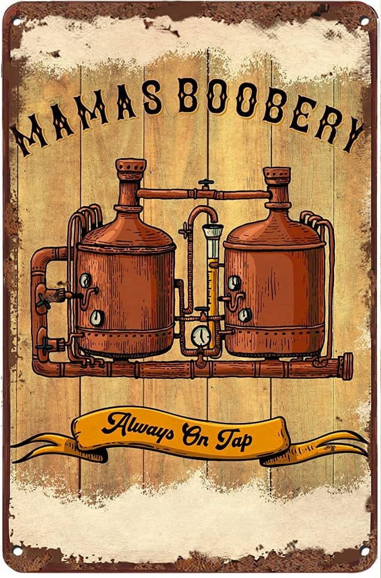 Funny Metal Tin Sign Mama's Boobery Funny Tin Sign Summer Wall Decor ...