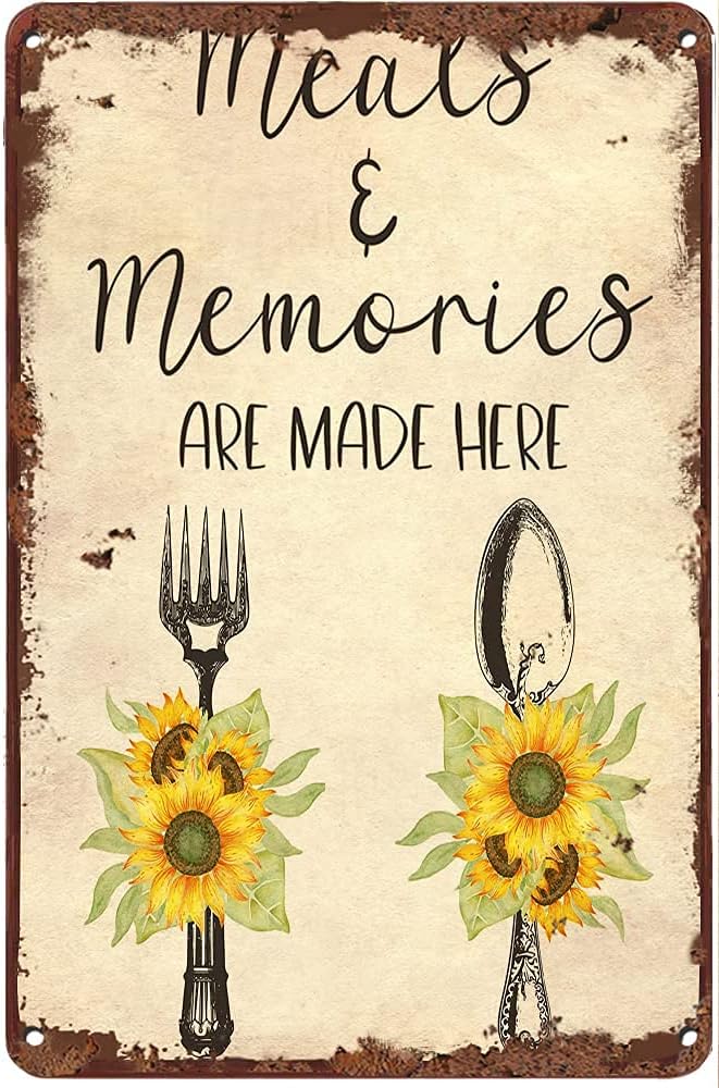 Funny Metal Tin Sign Meals & Memories are Made Here Funny Tin Sign ...