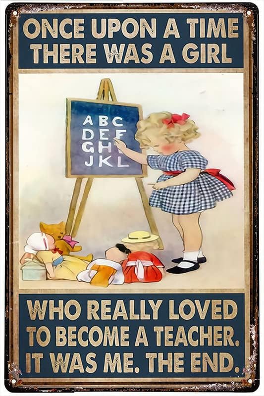 Funny Metal Tin Sign Teacher A Girl Who Really Loved To Become A ...