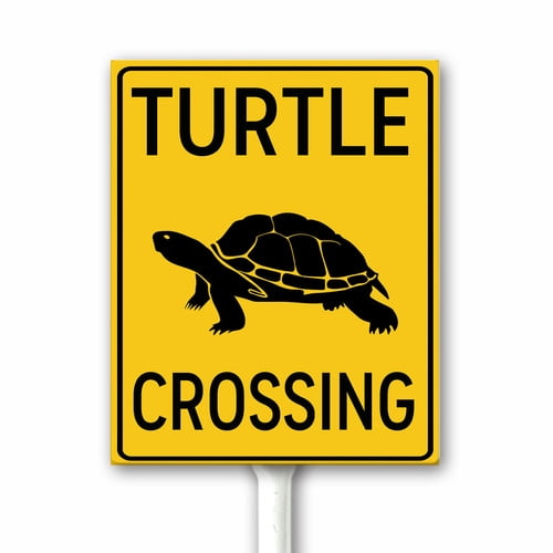 Funny Metal Warning Turtle Crossing XING Aluminum Sign, Tortoise Slow ...