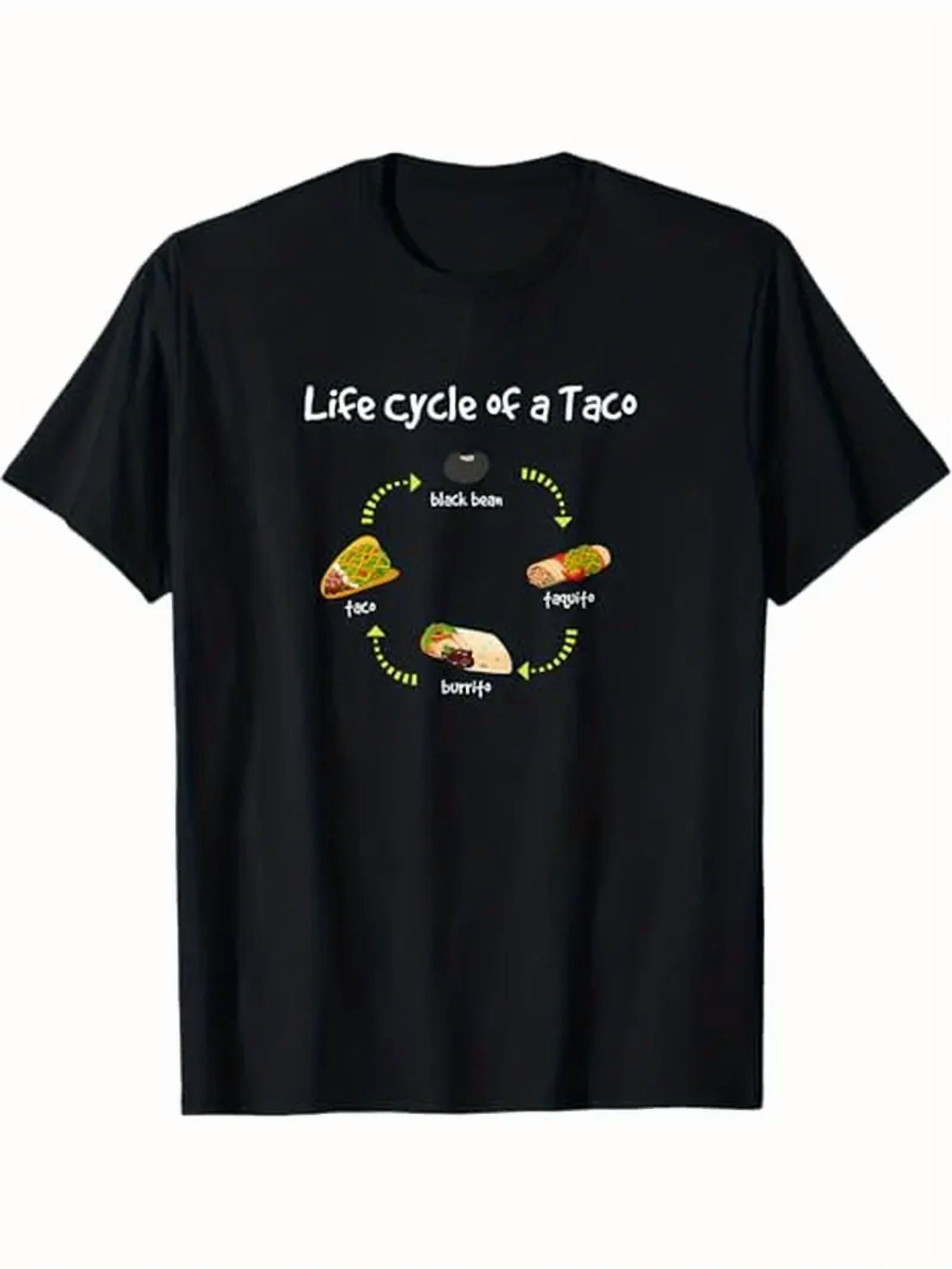 Funny Mexican Food Life Cycle Graphic Tee - Taco Birthday Growth Chart ...