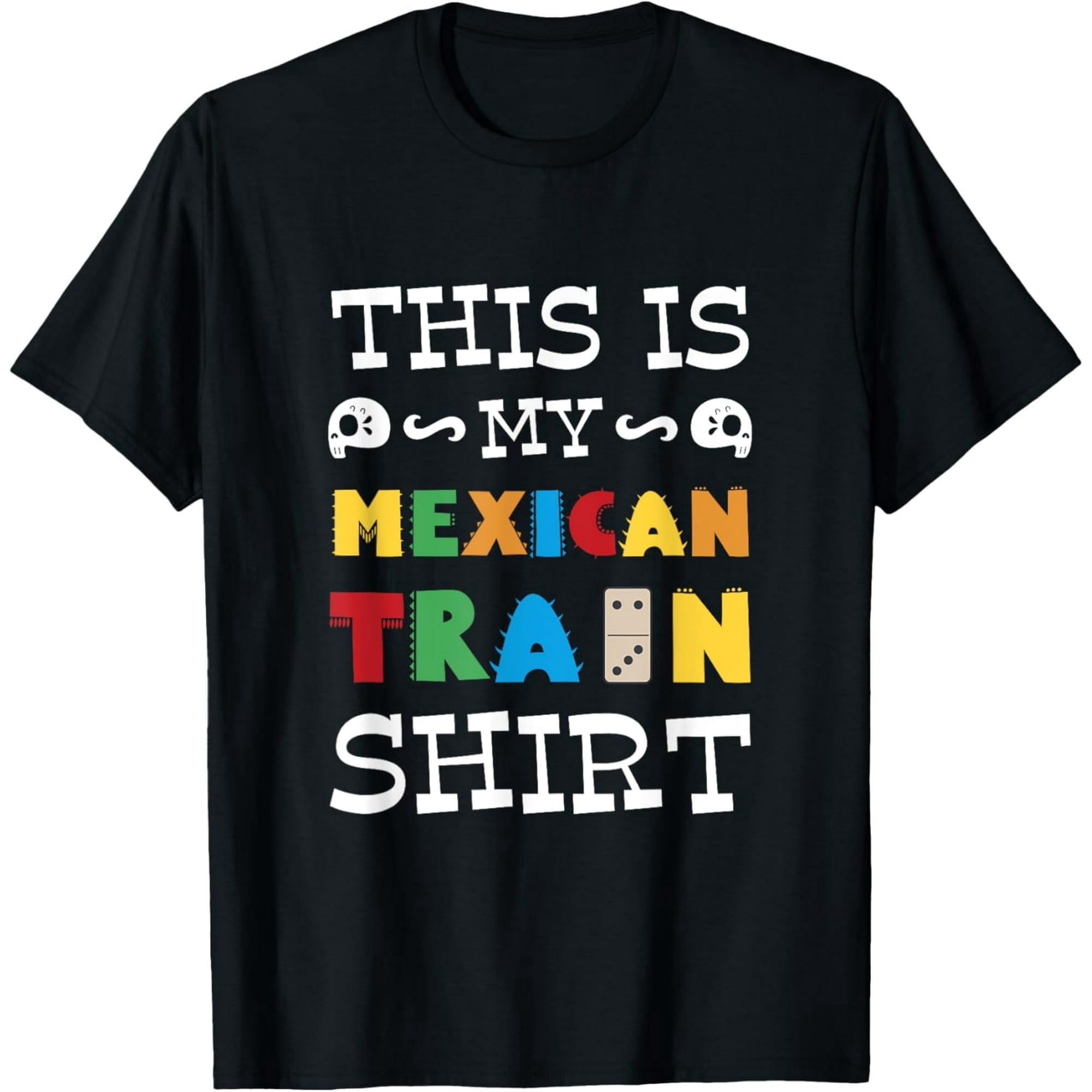 Funny Mexican Train Dominoes Game Night Graphic Tee Retro Adult Hobby T ...