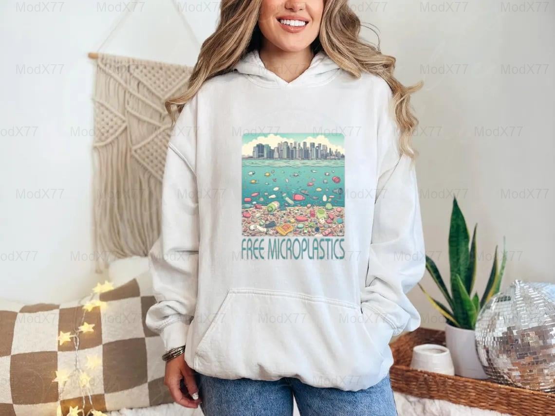 Funny Microplastics Joke Brings Awareness In This Bold Hoodie, for men ...