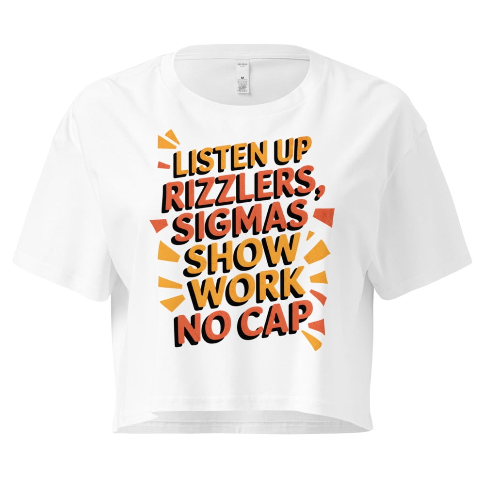 Funny Middle School Math Teacher Gen Alpha Women’s Crop Top, Listen Up ...