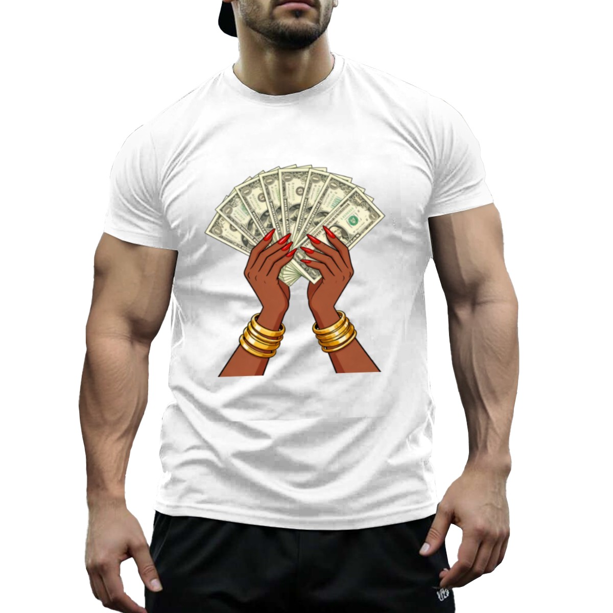 Funny Money Print Men's Short Sleeve T-Shirt Funny Christmas Party ...
