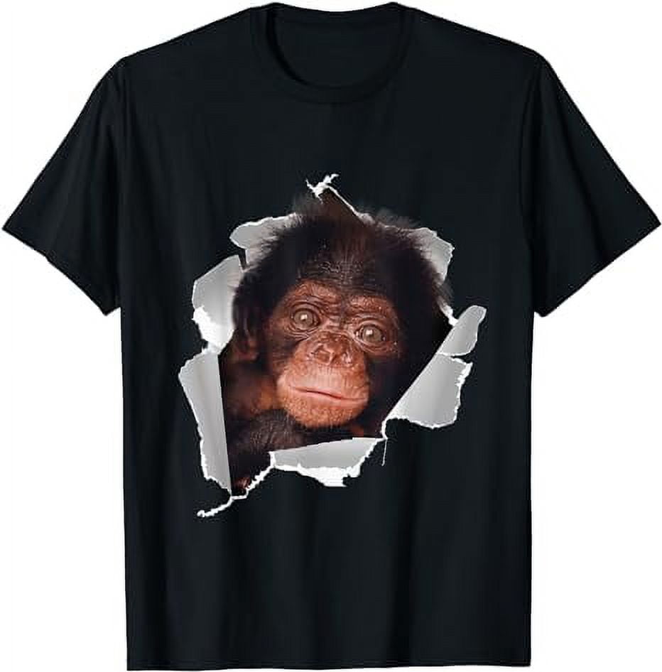 Funny Monkey Chimpanzee Chimp Face Costume T-Shirt - Walmart.com