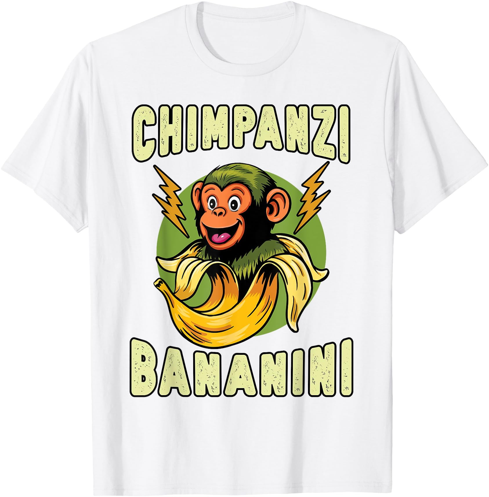 Funny Monkey Chimpanzini Bananini Italian Brainrot Meme T-Shirt,White - Walmart.com