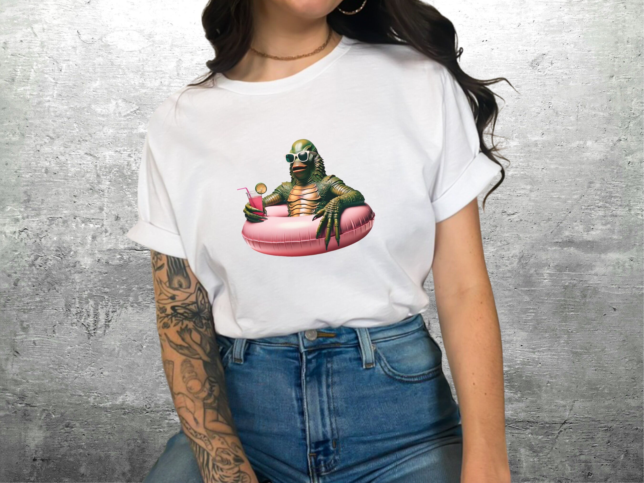 Funny Monster Shirt, Swamp Creature T-shirt, Merman, Cryptid, Summer ...